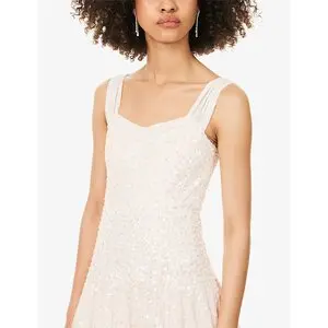 NEEDLE & THREAD Sunrise Sweetheart-neck Tulle Ankle Gown - Opal