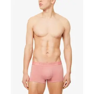 Calvin Klein Low-rise Logo-waistband Stretch-jersey Trunks