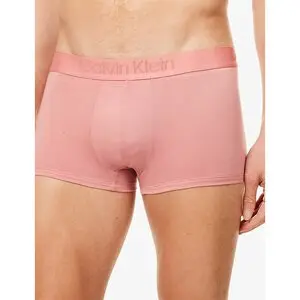 Calvin Klein Low-rise Logo-waistband Stretch-jersey Trunks