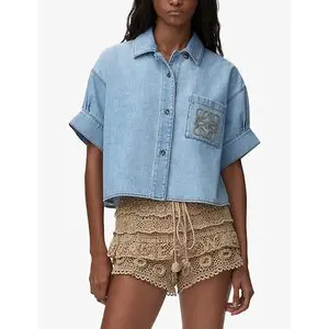 Loewe X Paula's Ibiza Short-sleeve Denim Shirt