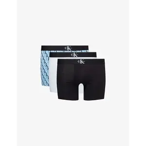 Calvin Klein Archive Logo-waistband Pack-of-three Stretch-cotton Boxer Briefs - Multi