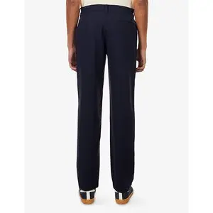 Paige Tiano Straight-leg Linen-blend Trousers - Deep Anchor