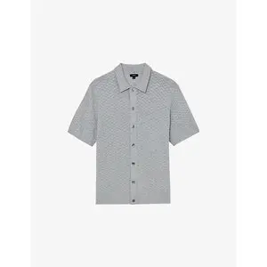REISS Phoenix Short-sleeved Knitted Shirt - Soft Grey