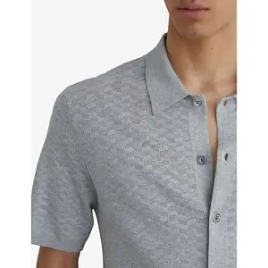 REISS Phoenix Short-sleeved Knitted Shirt - Soft Grey