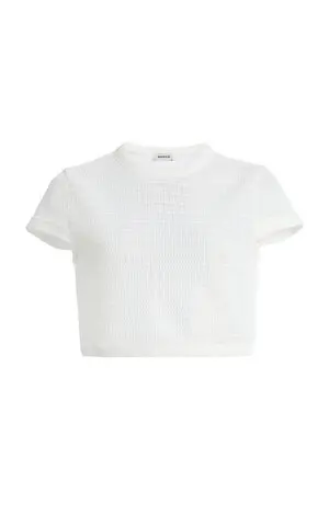 Simkhai Lidie Crocheted Crop Top - White