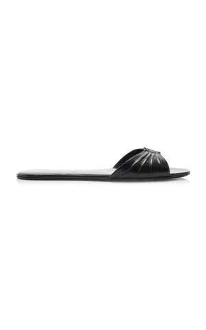 Saint Laurent Babylon Leather Mules - Black