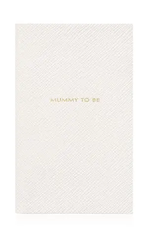 Smythson Mummy To Be Panama Leather Notebook - White