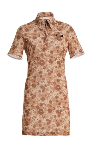 Miu Miu Floral Print Mini Dress - Brown