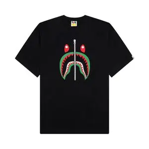 A BATHING APE Shark Tee Italy - Black
