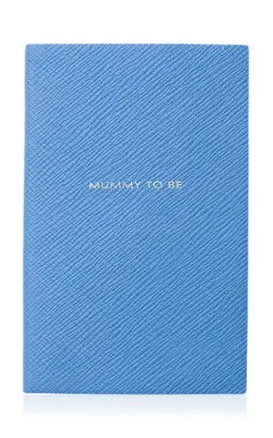 Smythson Mummy To Be Panama Leather Notebook - Blue