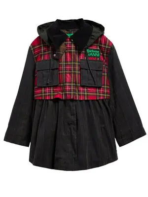 Barbour Waxed Peplum Jacket With Tartan Details - Multi