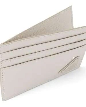 Prada Saffiano Leather Card Holder - Neutral