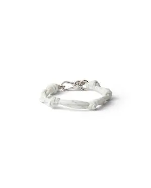 Prada Enameled Metal Cord Bracelet - White