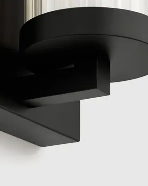 Quince Ribbed Steel Led Vanity Sconce - Black