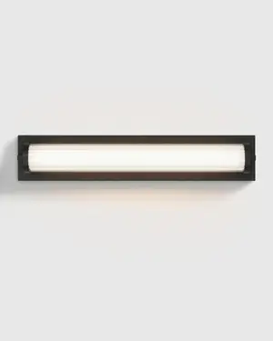 Quince Ribbed Steel Led Vanity Sconce - Black
