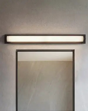 Quince Ribbed Steel Led Vanity Sconce - Black