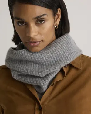 Quince Mongolian Cashmere Snood - Heather Grey