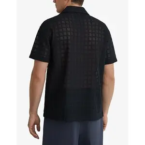 REISS Belardo Textured Crochet Shirt