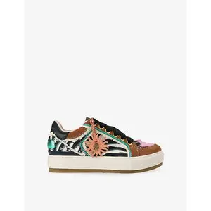 Kurt Geiger Southbank Suede And Woven Trainers