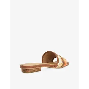 DUNE Leti Floral Raffia Slides
