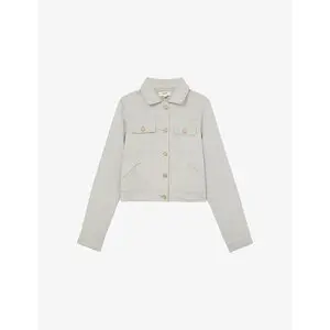 REISS Carmen Lyocell And Linen Trucker Jacket - Neutral