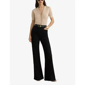 REISS V-neck Knitted Cardigan - Neutral