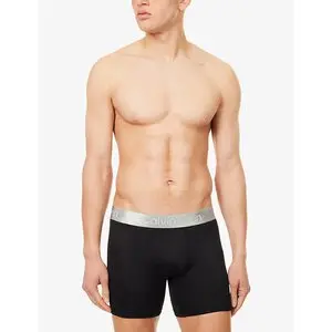 Calvin Klein Brushed Logo-waistband Pack-of-three Microfibre-stretch Trunks