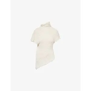 Khaite Rhodes Asymmetric Bouclé Cotton Top