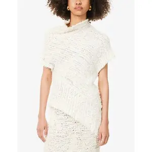 Khaite Rhodes Asymmetric Bouclé Cotton Top