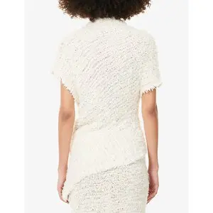Khaite Rhodes Asymmetric Bouclé Cotton Top
