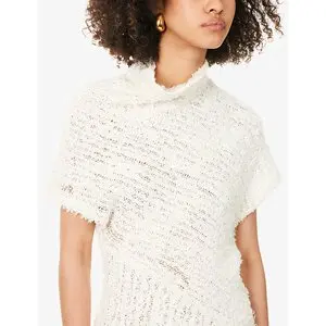 Khaite Rhodes Asymmetric Bouclé Cotton Top