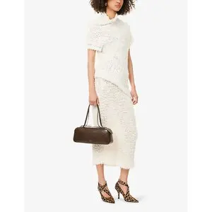 Khaite Adela Bouclé Midi Skirt - Ivory