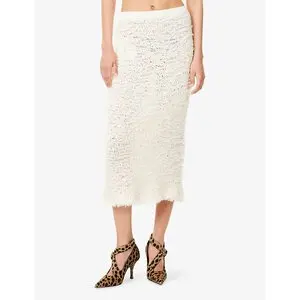 Khaite Adela Bouclé Midi Skirt - Ivory