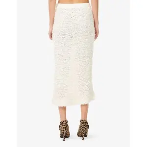 Khaite Adela Bouclé Midi Skirt - Ivory
