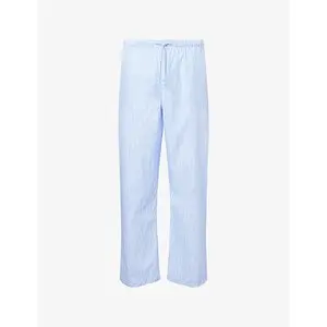 Derek Rose James Stripe Cotton Pyjama Trousers - Blue