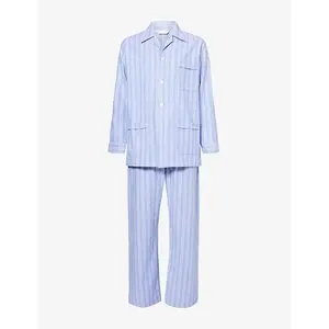 Derek Rose Arrna 20 Stripe Cotton Pyjama Set - Blue