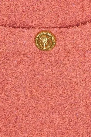 Balmain Two Pockets Straight Tweed Short Dress - Rose