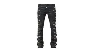 GUAPI Obsidian Aviation Clasp Denim Jeans - Black