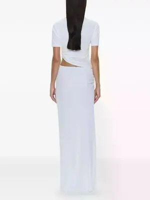 Christopher Esber Quartz Buckle Cascade Maxi Skirt - White