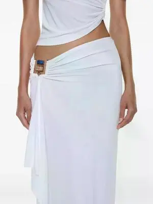 Christopher Esber Quartz Buckle Cascade Maxi Skirt - White