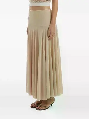 CRUSH COLLECTION Long Tulle Pleated Skirt