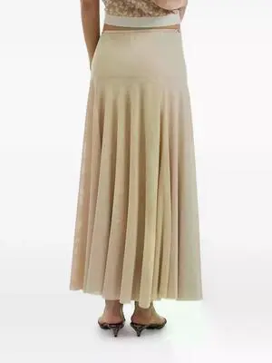 CRUSH COLLECTION Long Tulle Pleated Skirt