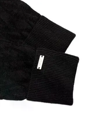 Armani Exchange Monogram Cable-knit Gloves