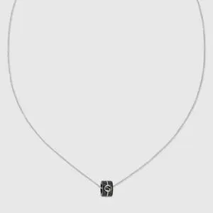 Gucci Interlocking G Pendant Necklace - White Gold