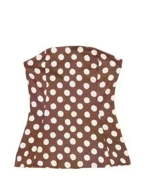 Faithfull The Brand Petro Polka-dot Bandeau Top - Brown