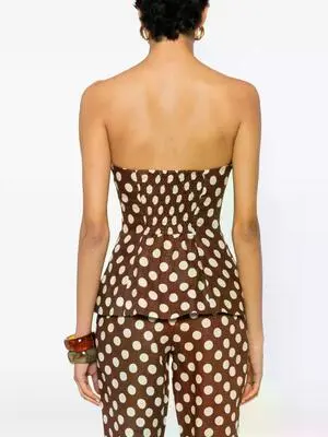 Faithfull The Brand Petro Polka-dot Bandeau Top - Brown