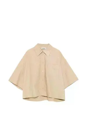 Sandro Embellished Cotton Oversized Shirt