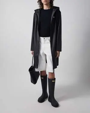 Hunter Andrea Pu Rain Coat - Black