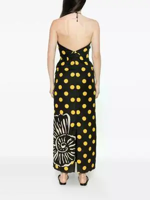 CALA DE LA CRUZ Leda Polka-dot Midi Dress