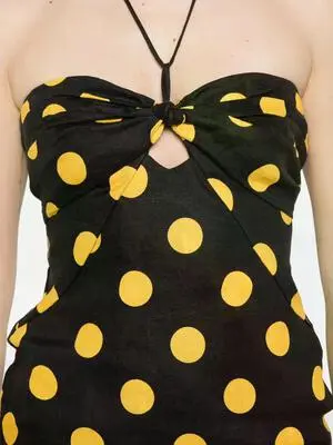 CALA DE LA CRUZ Leda Polka-dot Midi Dress